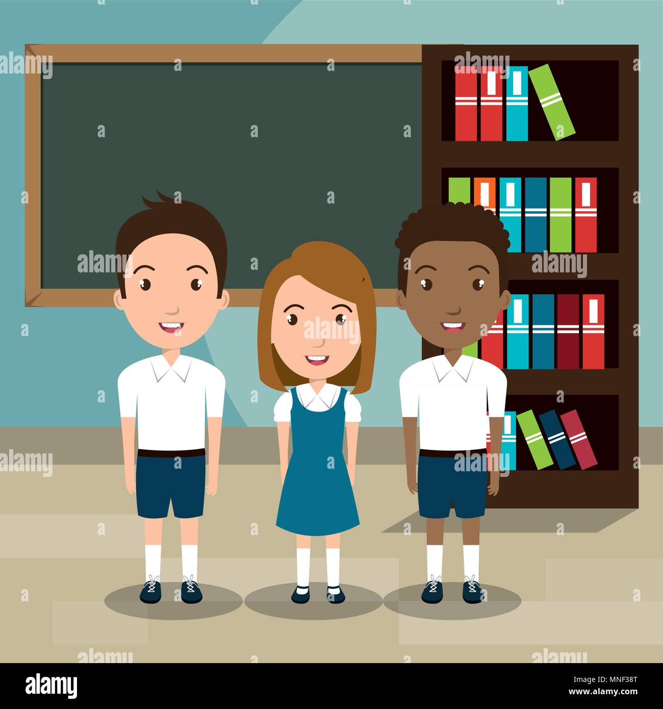 Grade school library students Stock Vector Images - Alamy