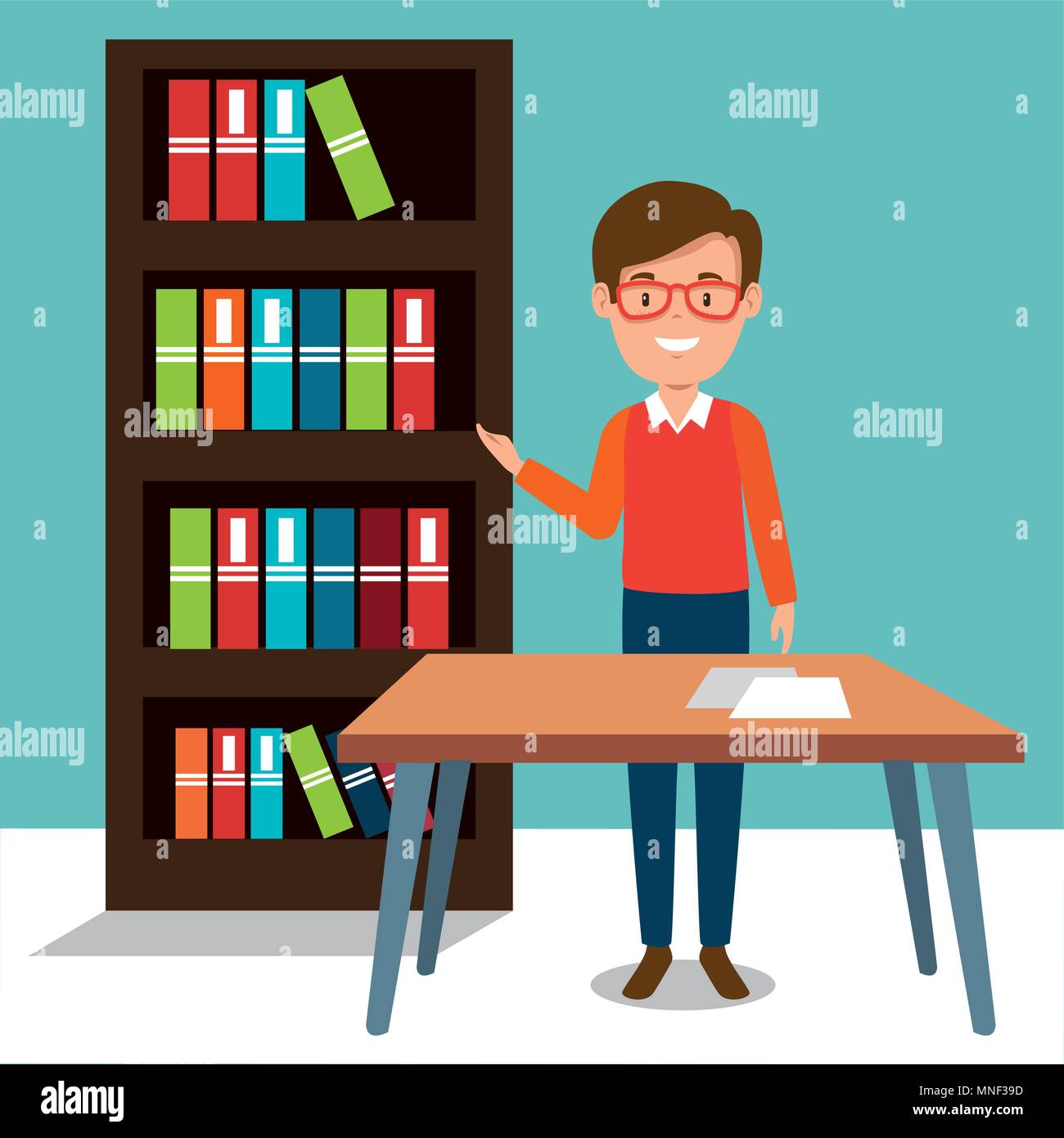 Teacher man in glasses Stock Vector Images - Alamy