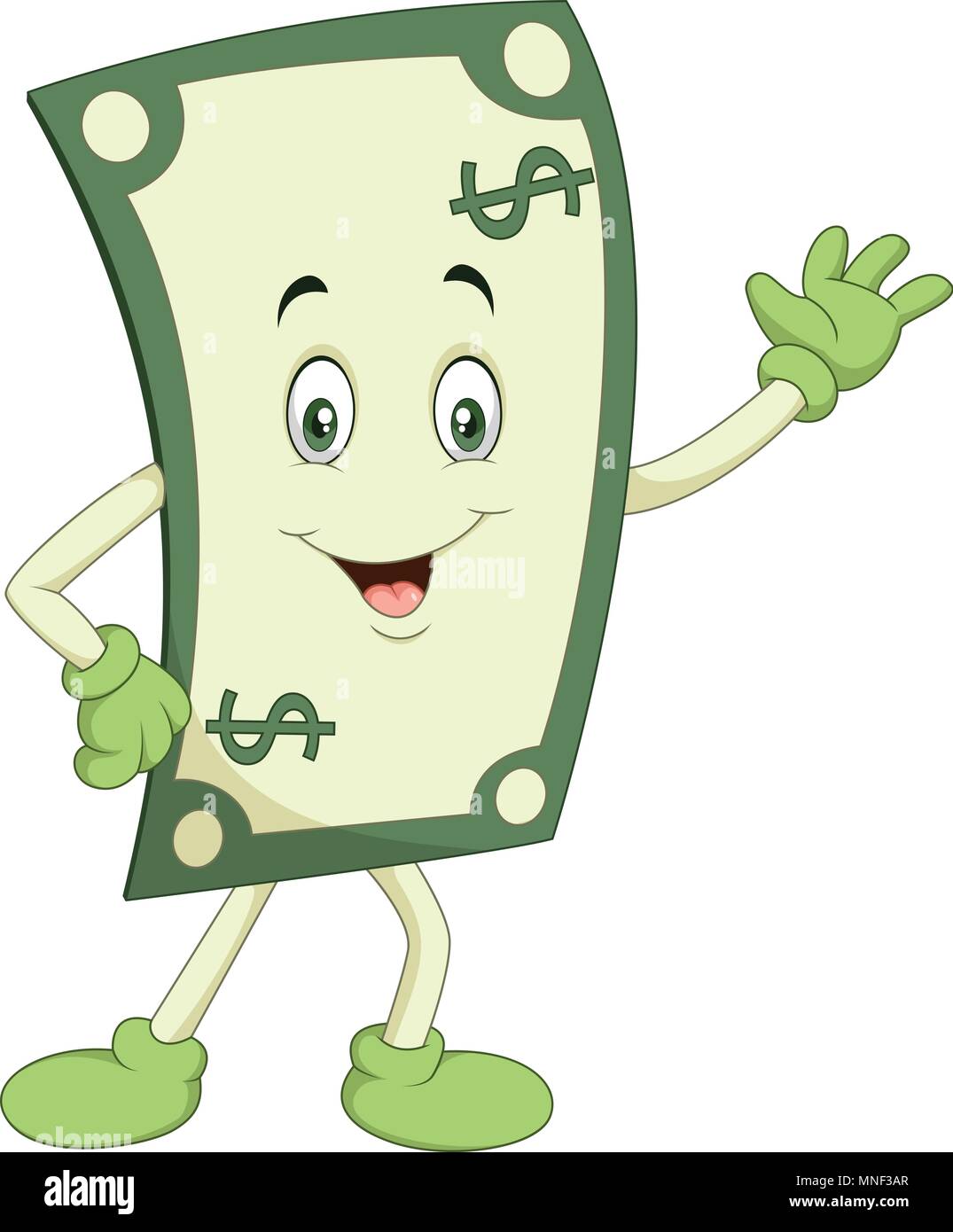 Cartoon happy money isolated on white background Stock Vector Image ...