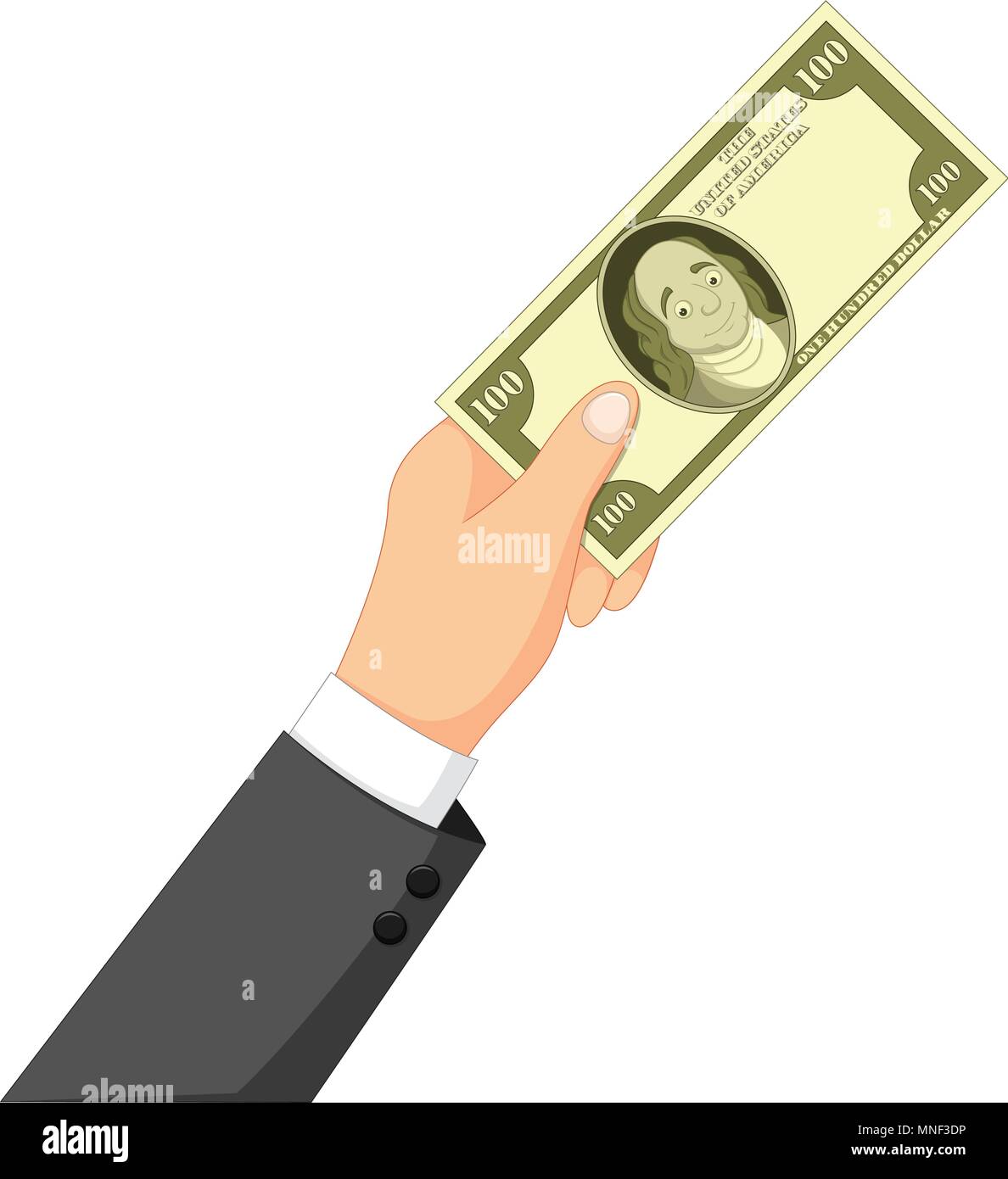 Hand giving banknote Stock Vector Images - Alamy
