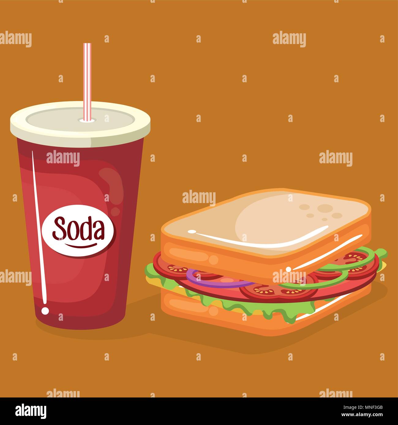 soda with sandwich fast food menu Stock Vector Image & Art - Alamy