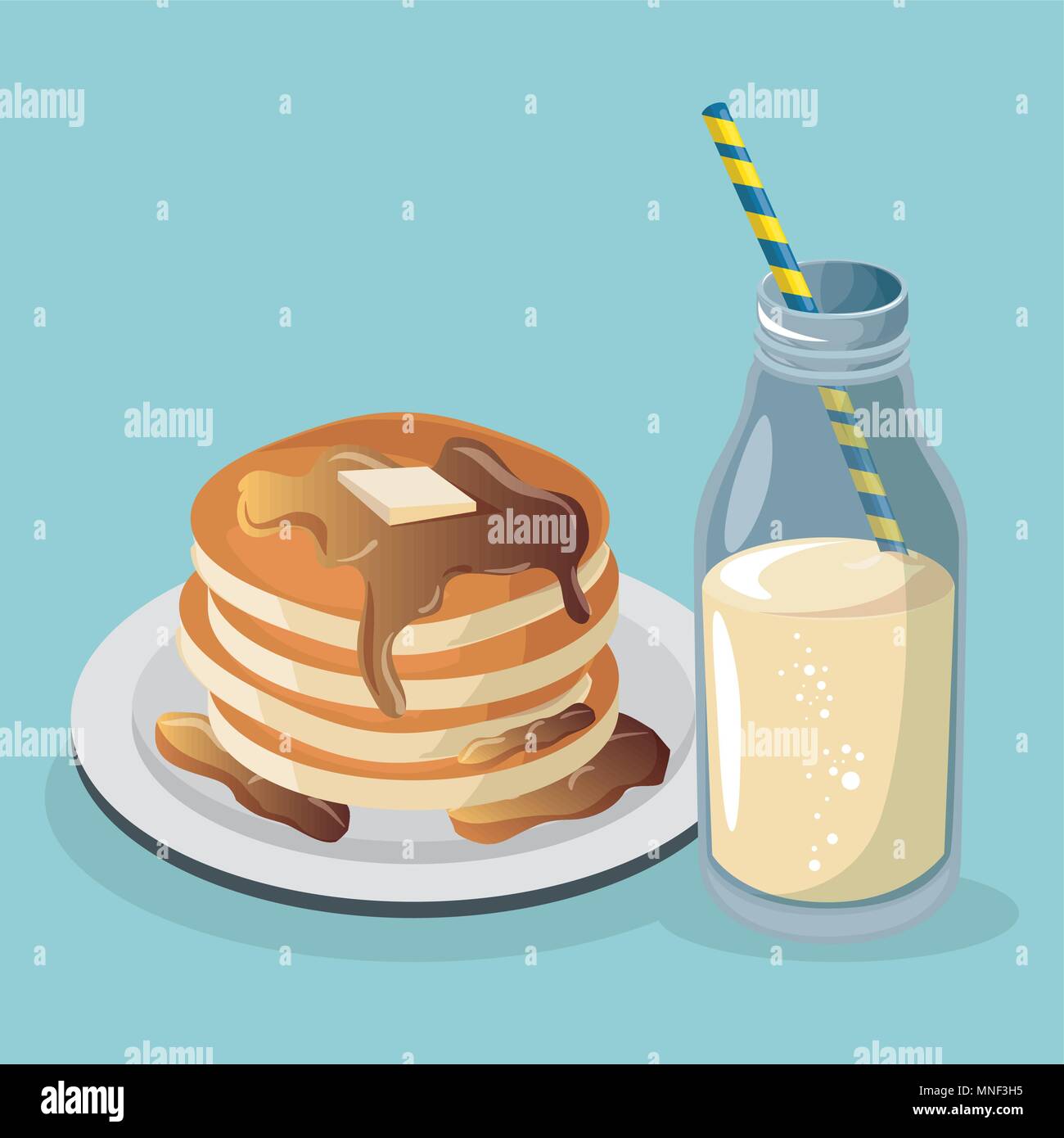 delicious pudding with milk sweet menu Stock Vector Image & Art - Alamy