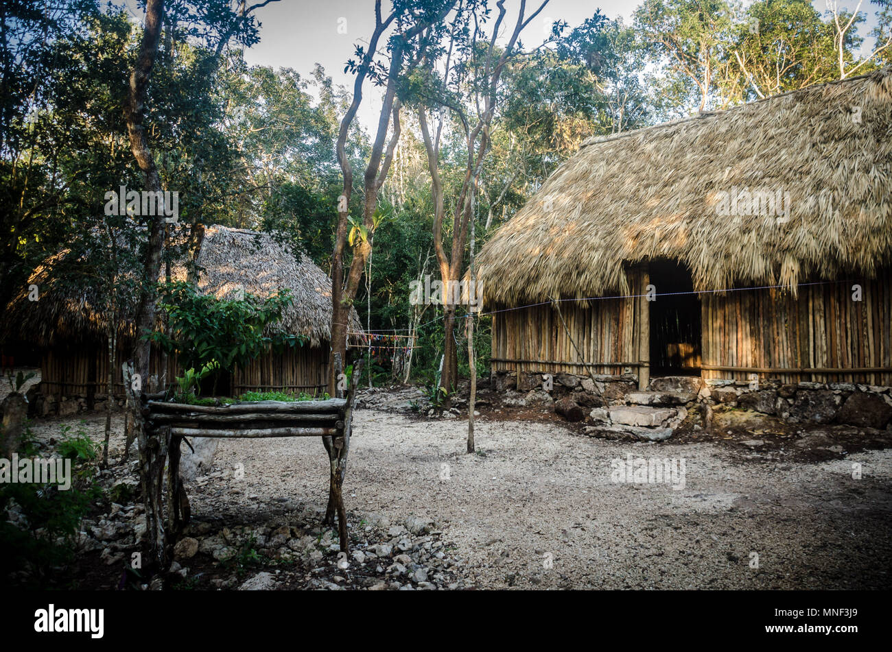 Ancient construction made of wood by the natives of the maya zone of ...