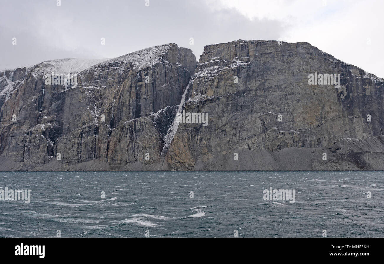 Sheer Cliffs in Sam Ford Fjord, Baffin Island in Nunavut, Canada Stock ...