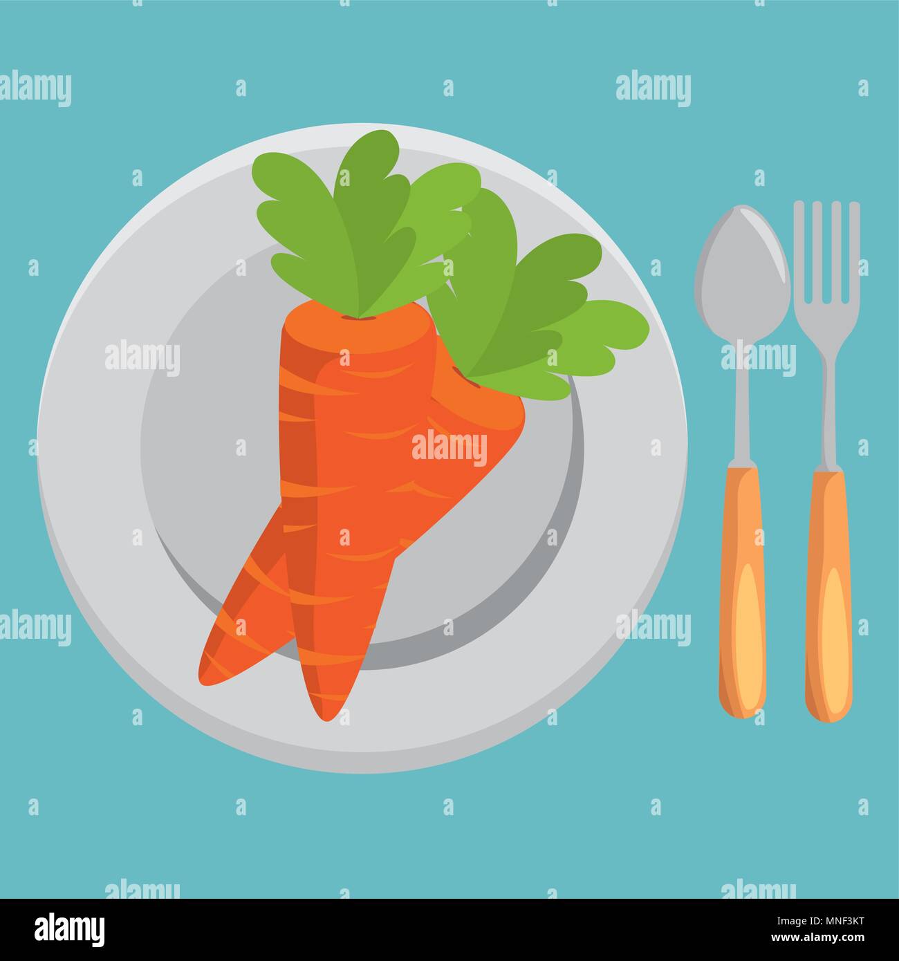 fresh carrot and cutlery vegetables menu Stock Vector Image & Art - Alamy