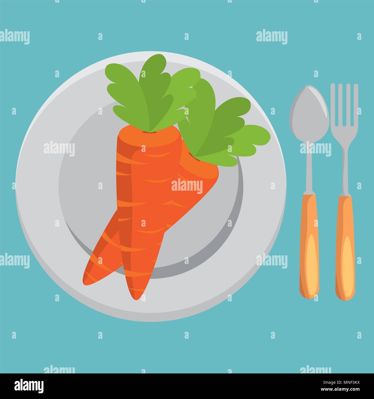 fresh carrot and cutlery vegetables menu Stock Vector Image & Art - Alamy