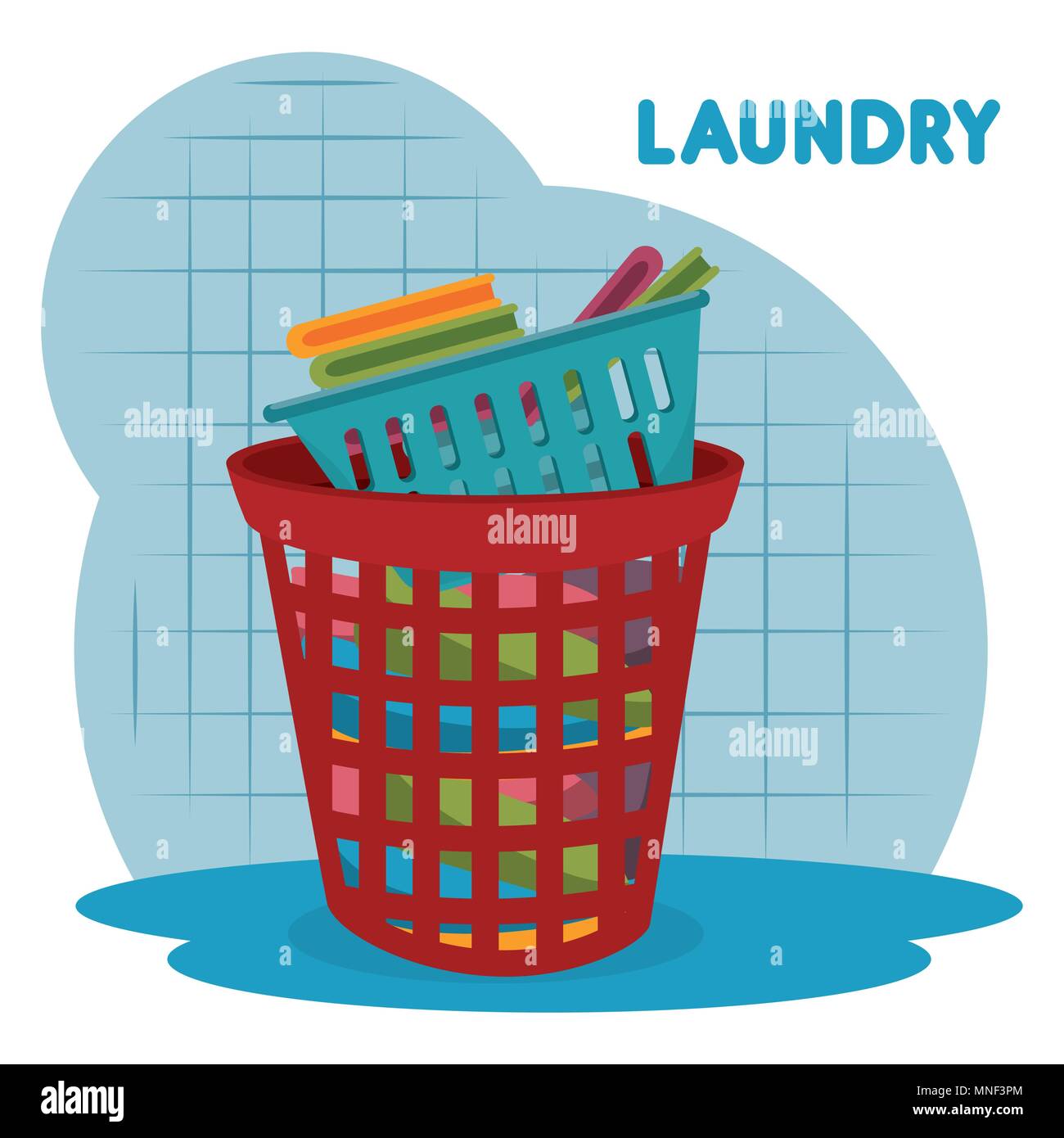 Plastic laundry basket Stock Vector Images - Alamy