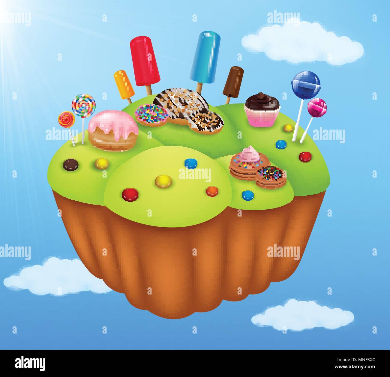 Cartoon fantasy sweet food land Stock Vector Image & Art - Alamy