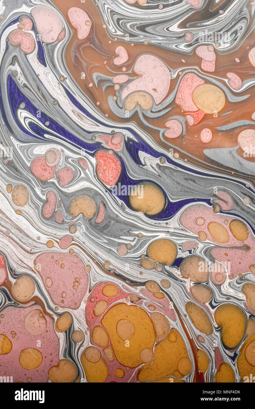 Traditional Ottoman Turkish marbling art patterns as abstract colorful ...