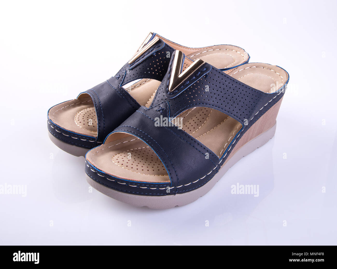 shoe or black color lady shoes on a background Stock Photo - Alamy