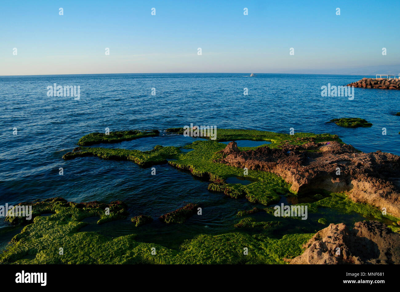 Sunset View to Manara bay, Beirut, Lebanon Stock Photo - Alamy