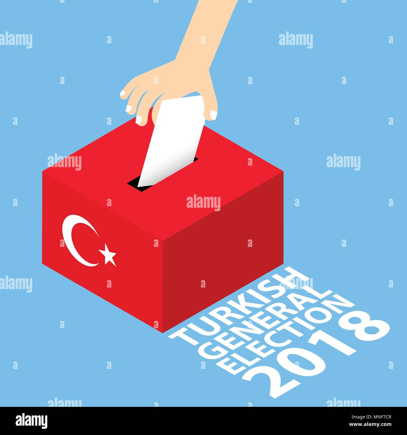Turkish flag ballot box Stock Vector Images - Alamy