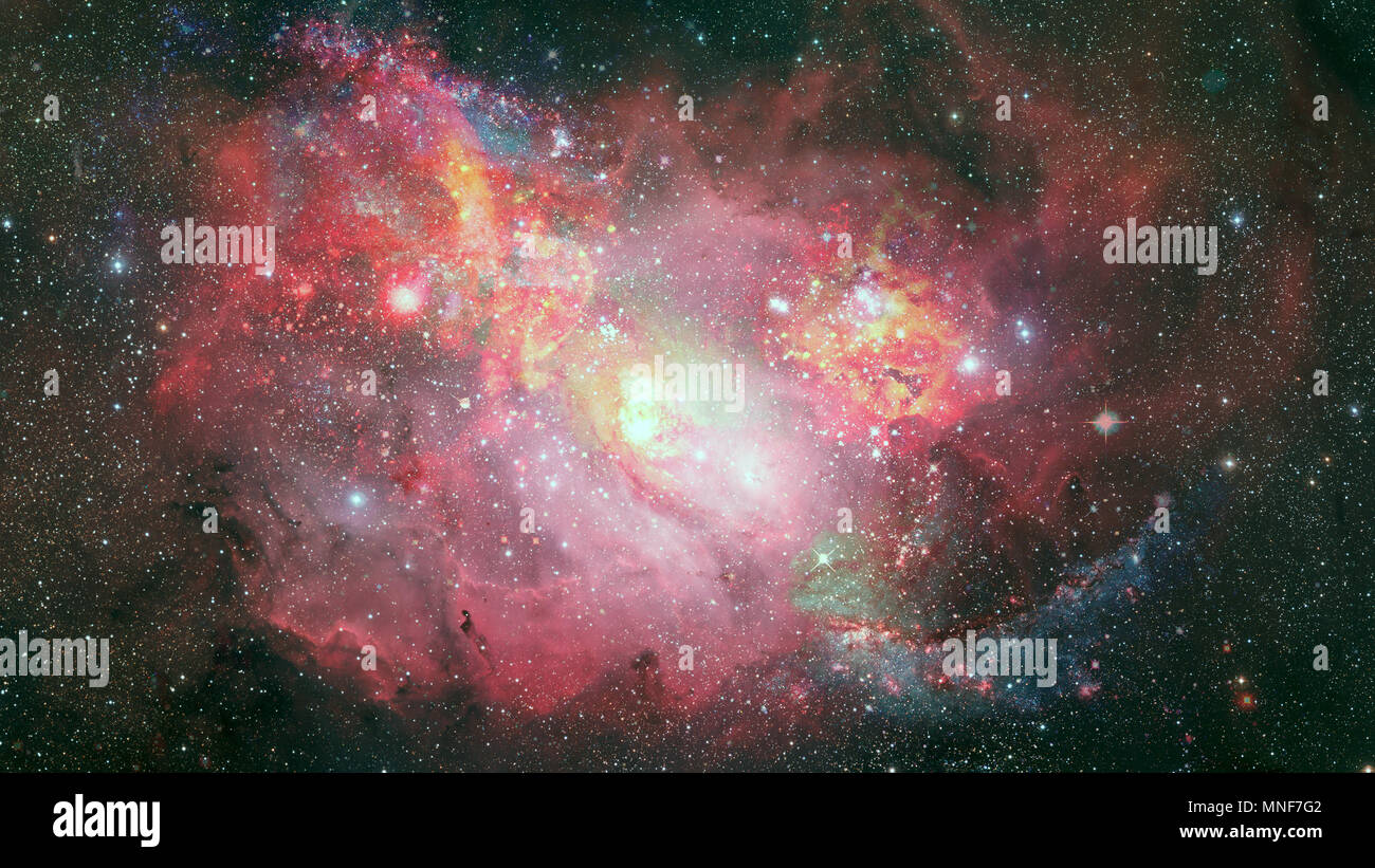 Nebula and spiral galaxies in space. Elements of this image furnished ...