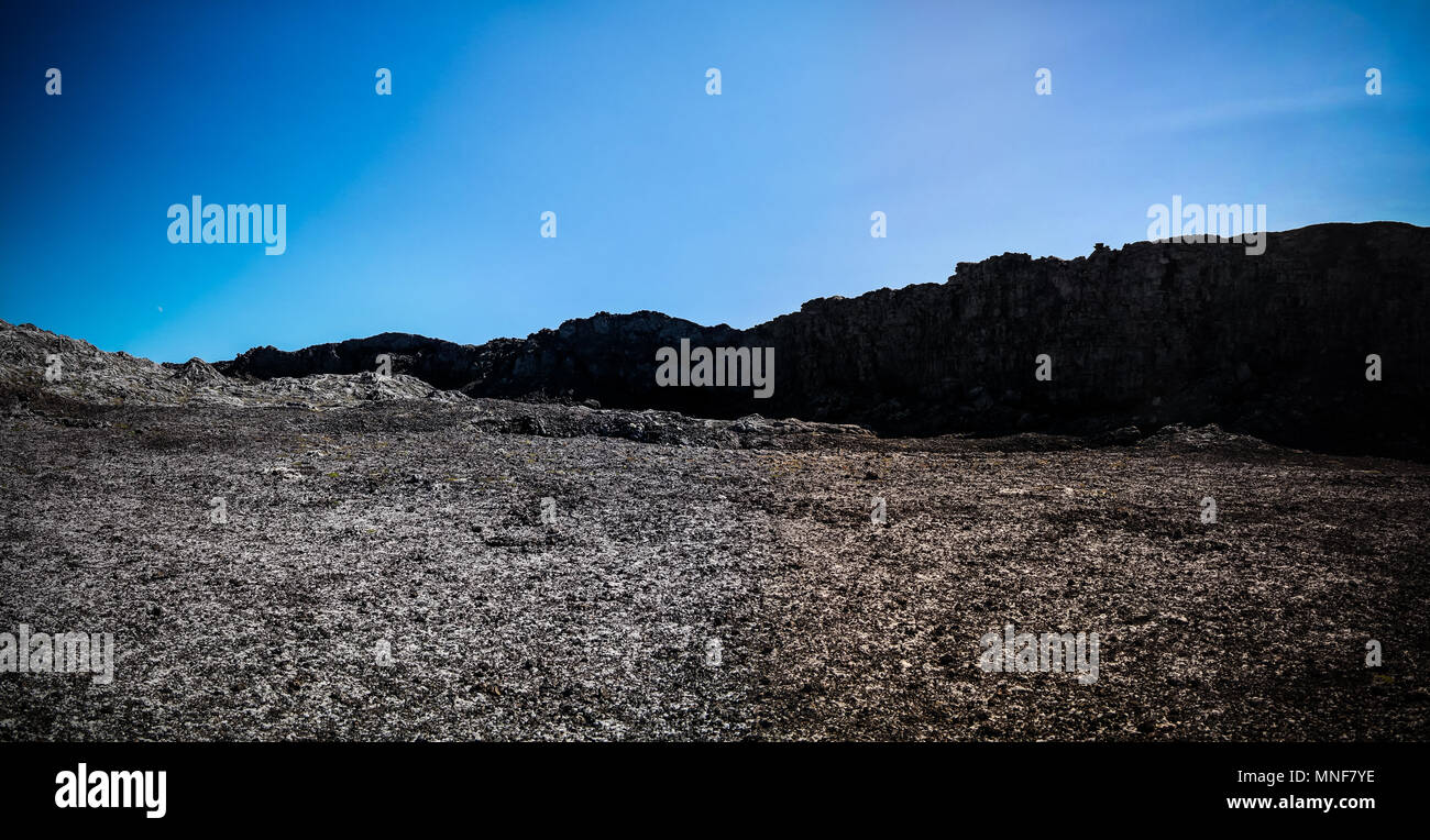 Panorama inside caldera of Pico volcano in Azores, Portugal Stock Photo ...