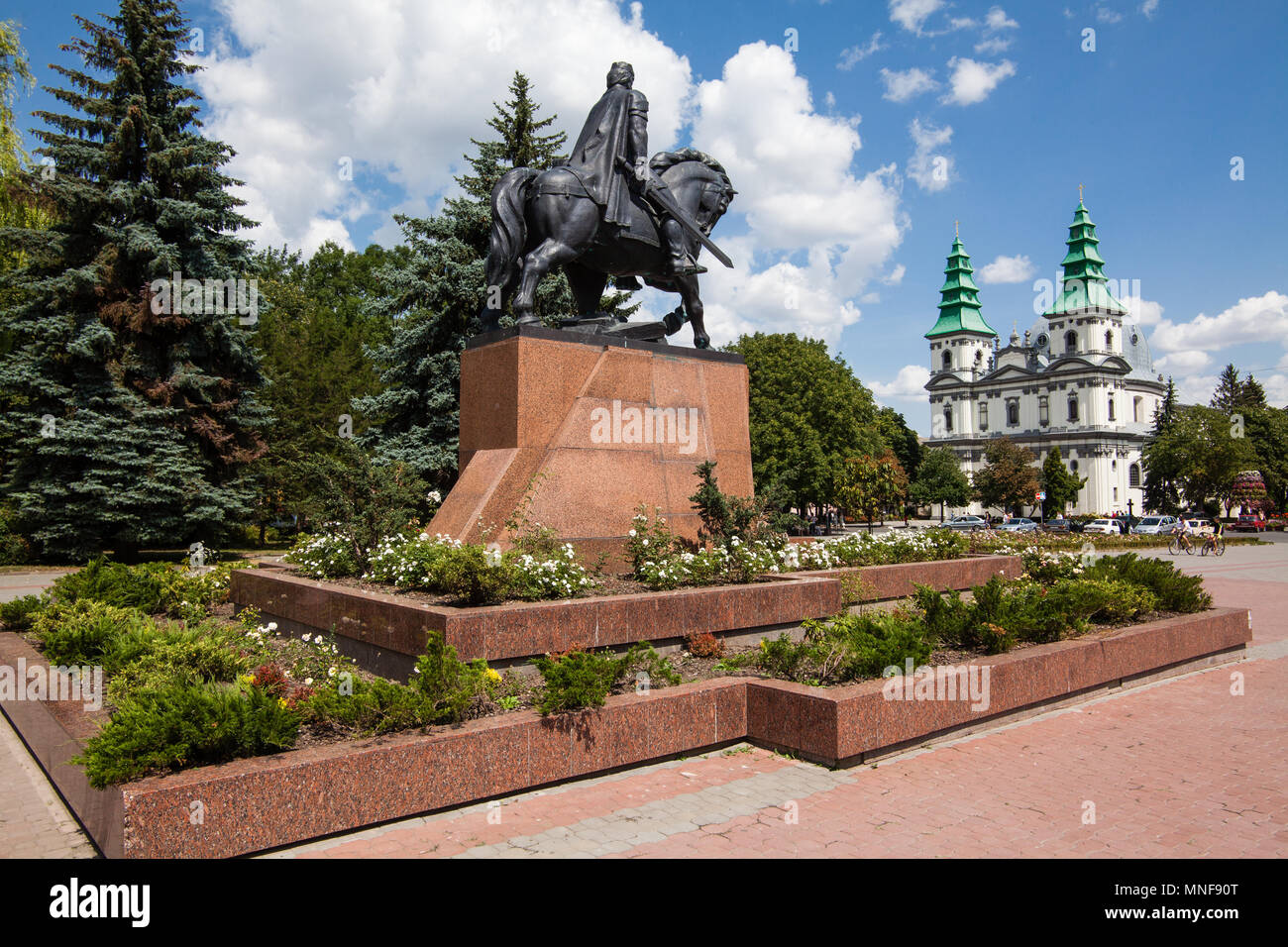Ternopil, Ukraine - July 31 2009: Monument to king Danylo of Halych and ...