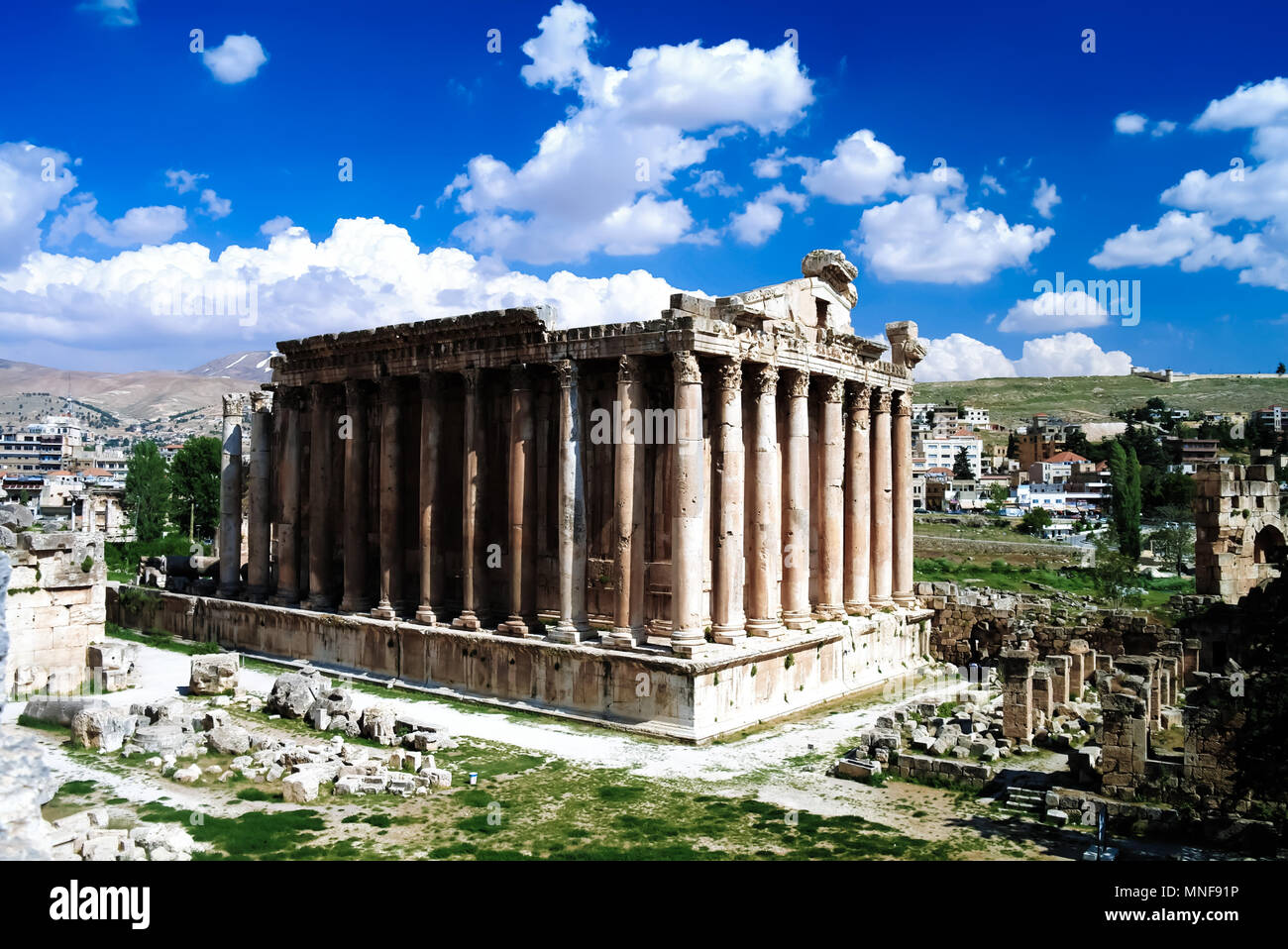 Ruins of Bacchus temple in Baalbek, Bekaa valley, Lebanon Stock Photo ...