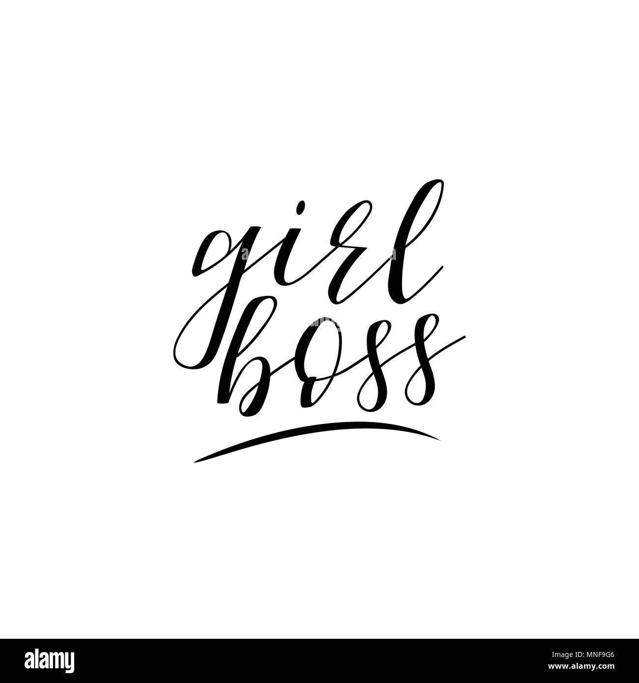 girl boss card. Isolated calligraphy lettering. Feminist quote. Graphic ...