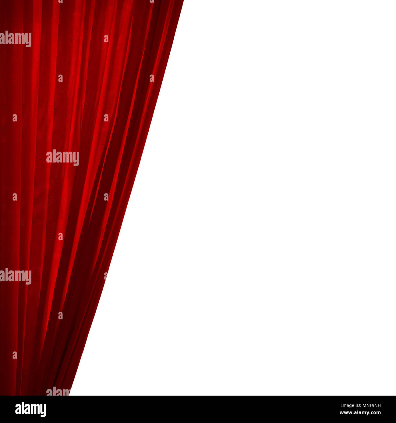 Isolated red curtain on white background Stock Photo - Alamy