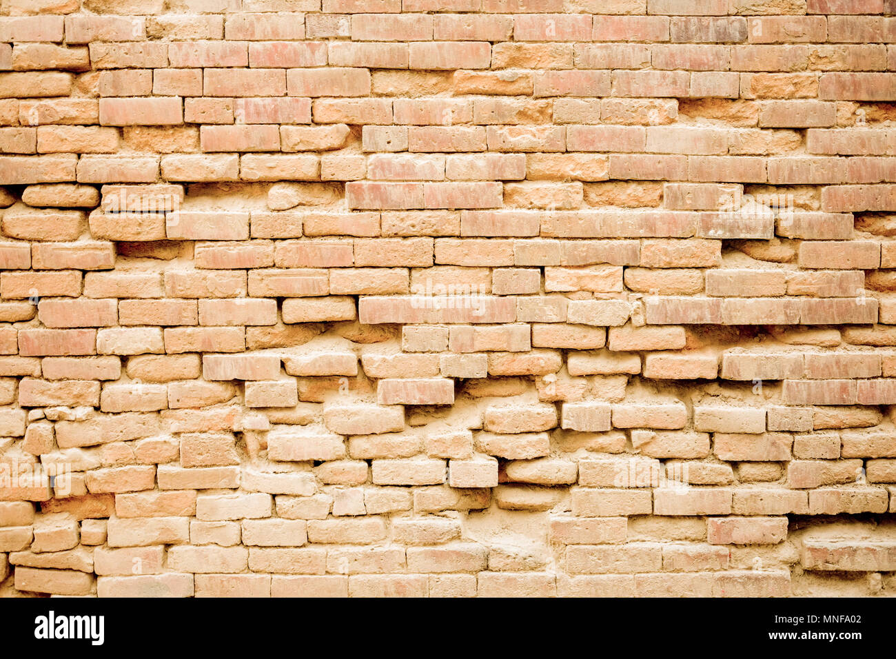 Almost ruin red brick wall texture for background. Construction and ...