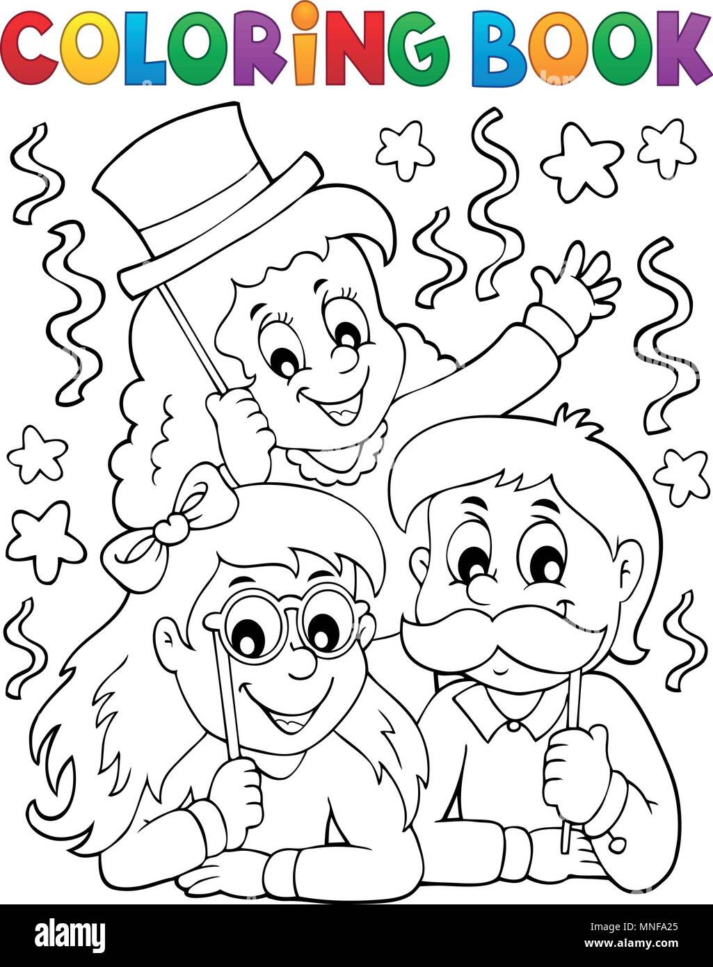 Coloring book party photo booth theme 1 - eps10 vector illustration ...