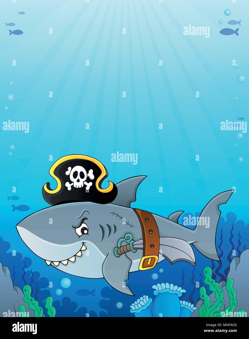 Pirate shark topic image 6 - eps10 vector illustration Stock Vector ...