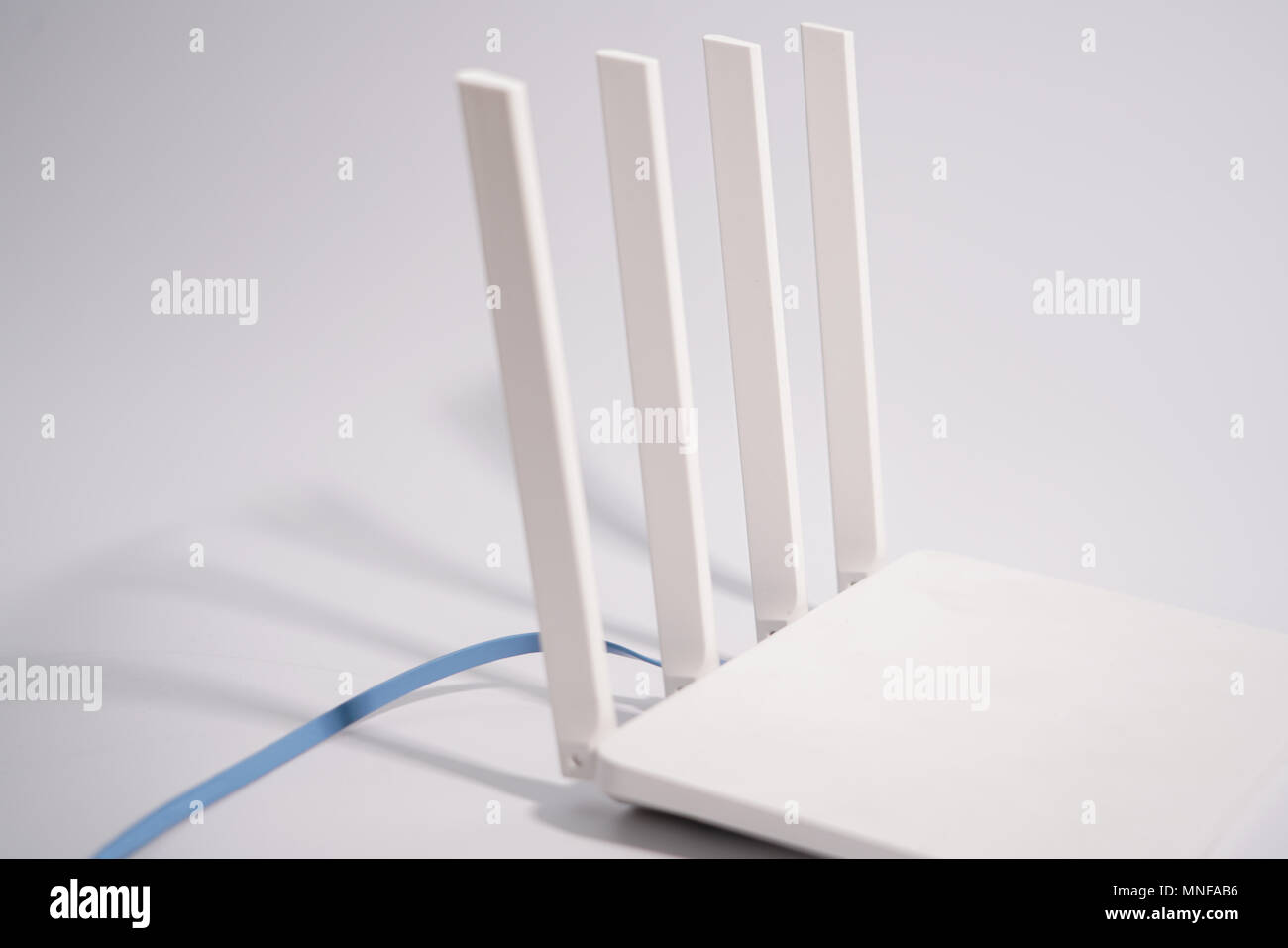 The back view of router showing the lan internet port, and the land ...
