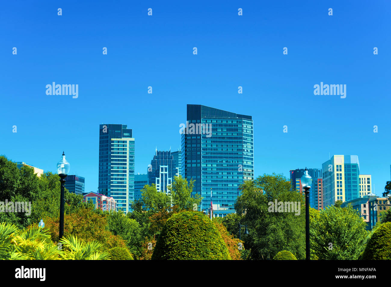 Copyspace available in this Boston Massachusetts skyline view from ...