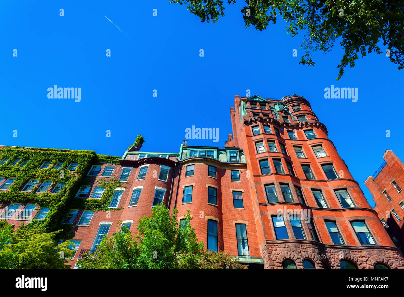 Boston, Massachusetts, USA - September 12, 2016: Looking up at a tall ...