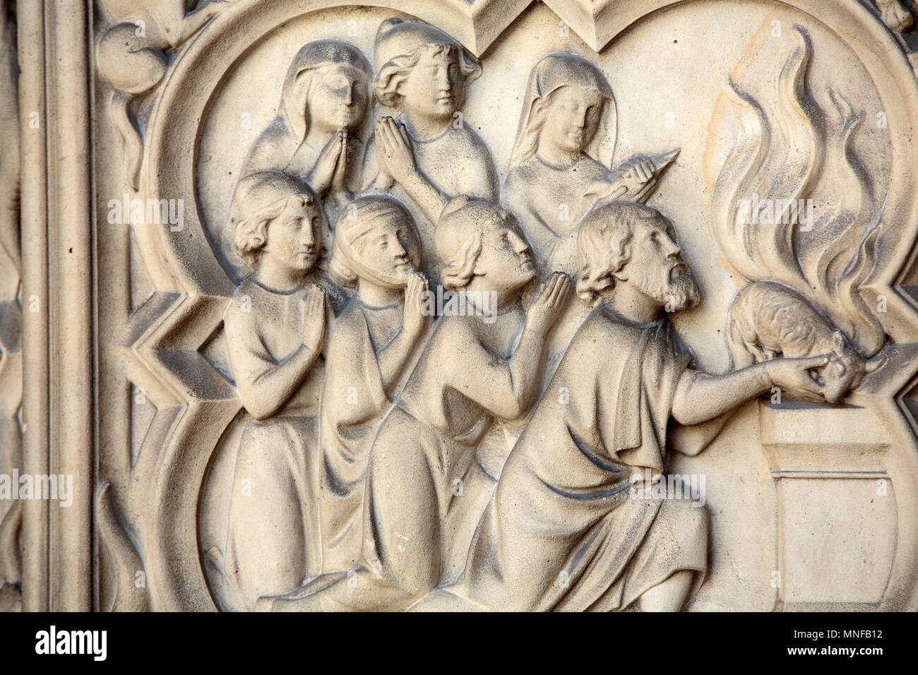 Paris - the Sainte-Chapelle (Holy Chapel).The base of the portal on ...