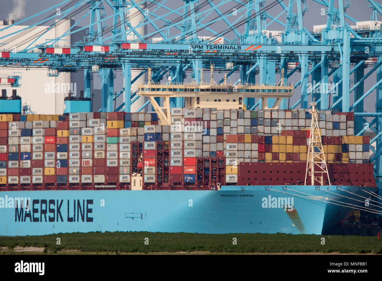 The seaport of Rotterdam, Netherlands, deep-sea port Maasvlakte 2, on ...