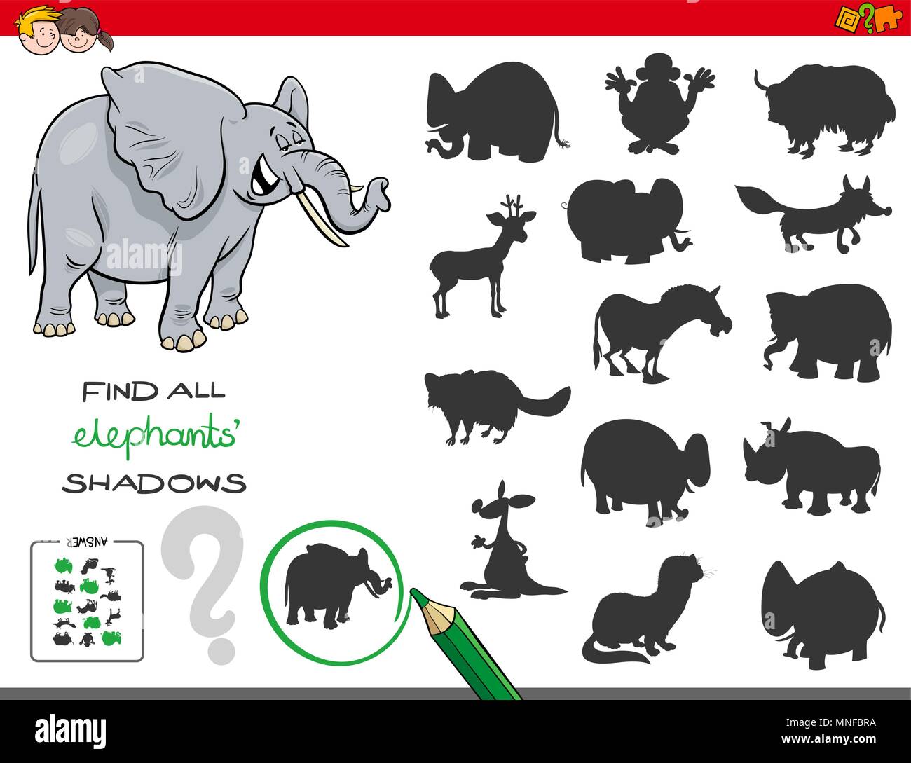 Elephant shadows Stock Vector Images - Alamy