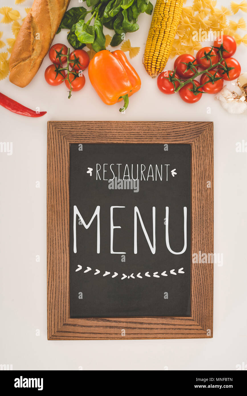 restaurant menu and ingredients Stock Photo - Alamy