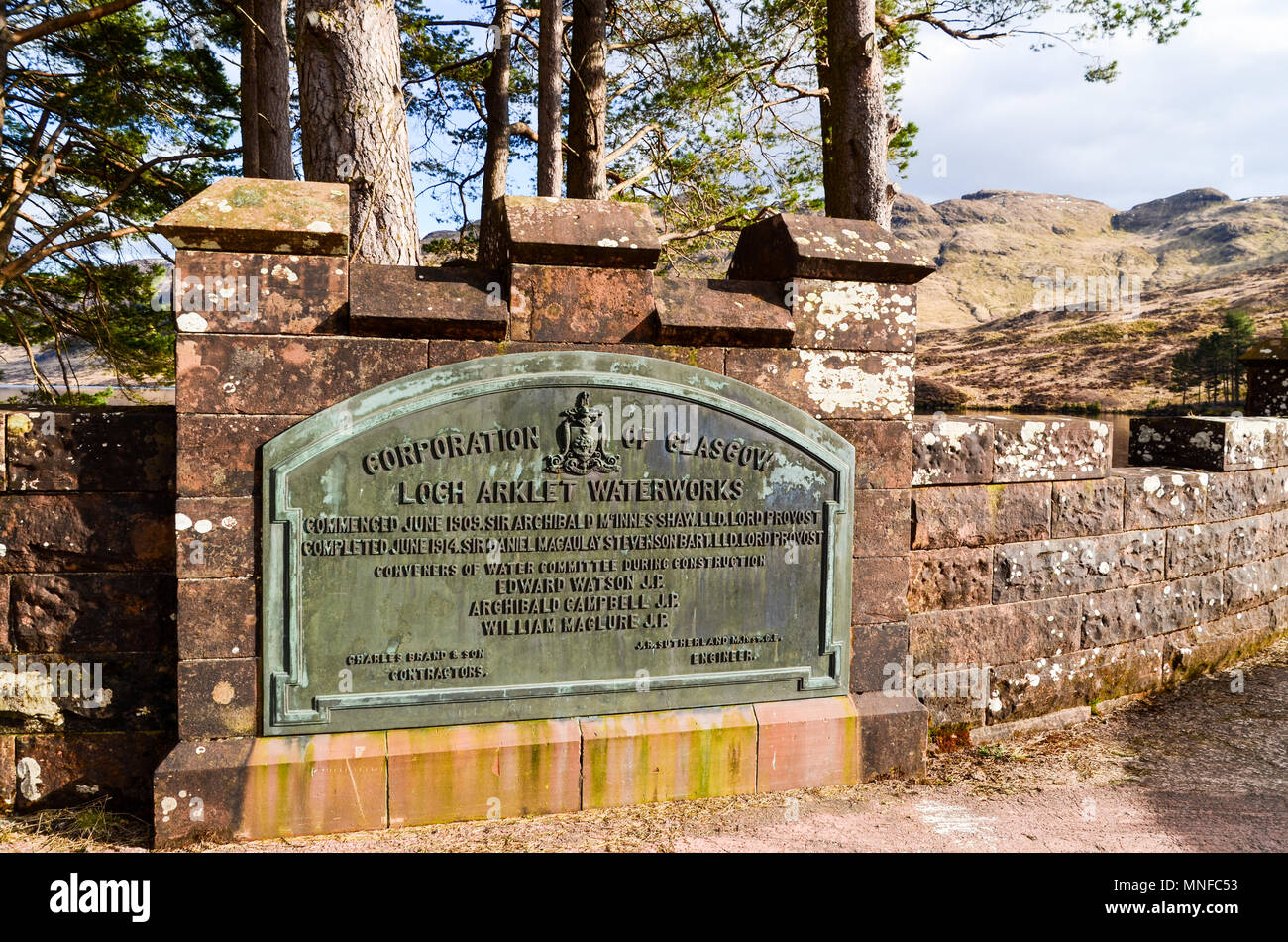Loch Arklet dam waterworks, the Trossachs, Scotland Stock Photo - Alamy