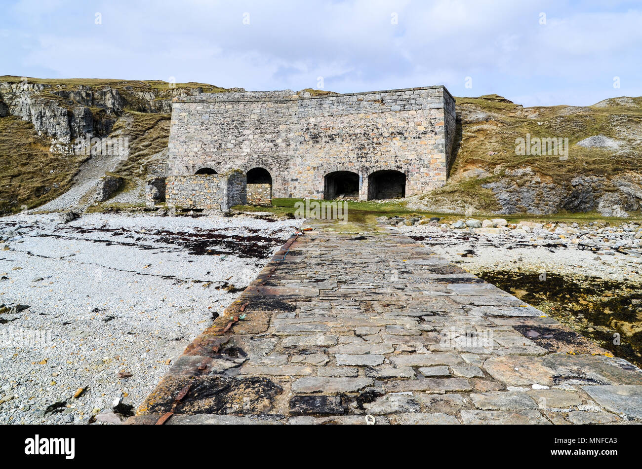 Former limestone quarry on Loch Eriboll, Highland, Scotland Stock Photo ...