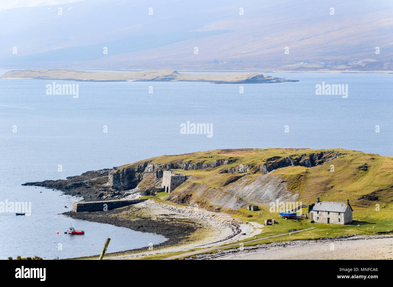 Former limestone quarry on Loch Eriboll, Highland, Scotland Stock Photo ...