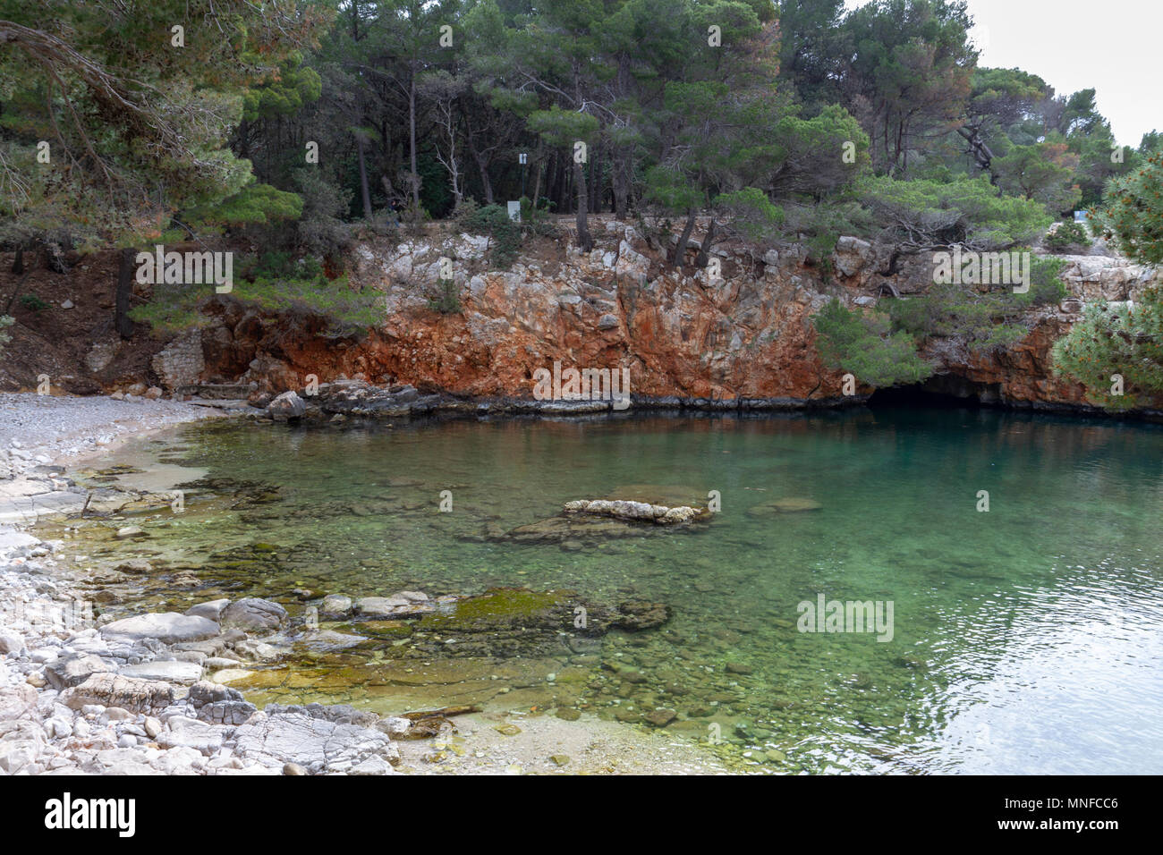 The Dead Sea Pool on Lokrum Island, in the Adriatic Sea off Dubrovnik ...