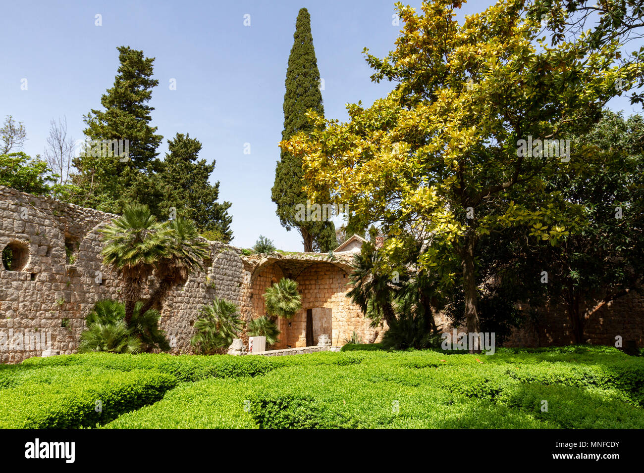 inside the the former Benedictine monastery on Lokrum Island, in the ...