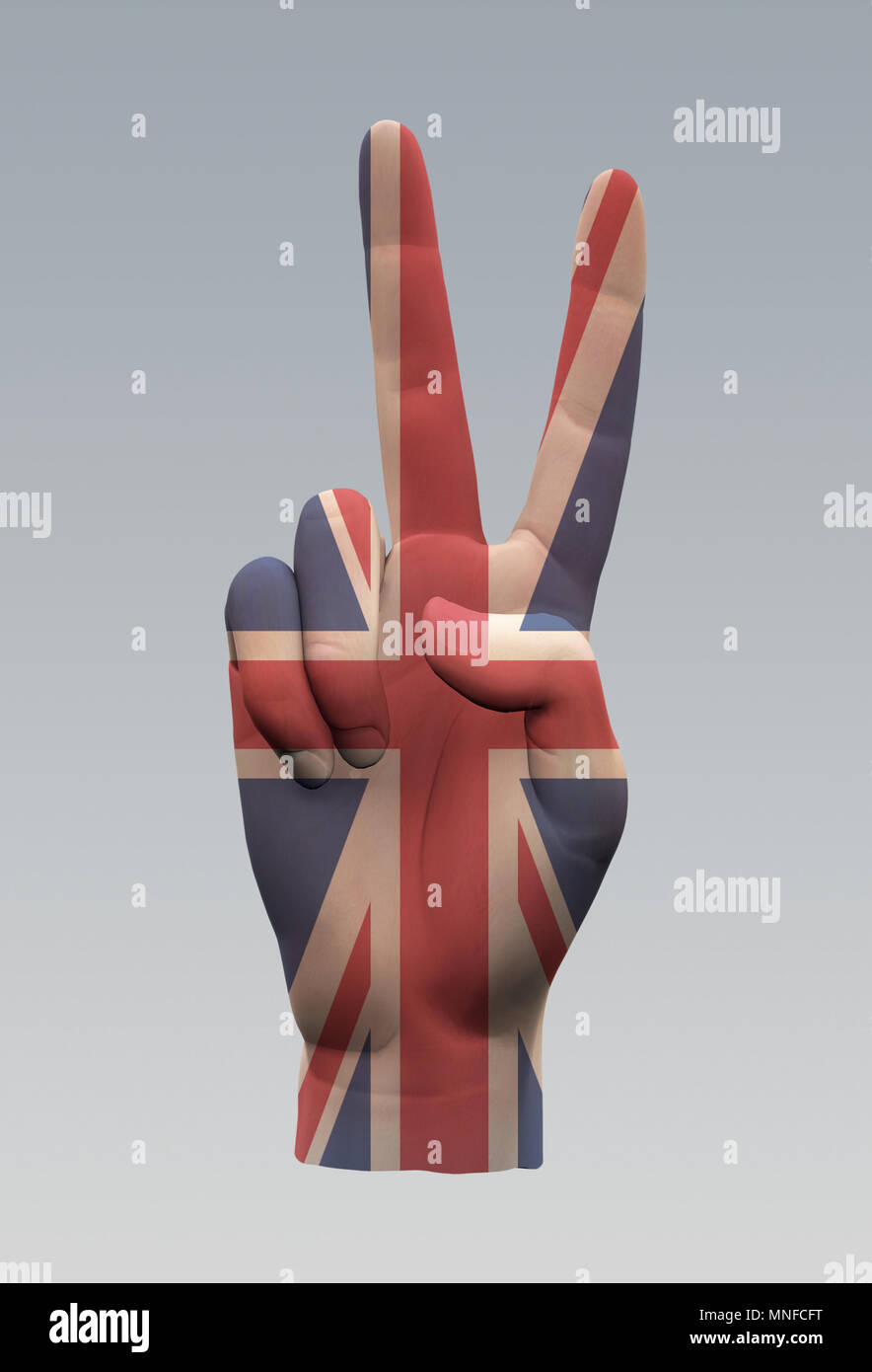 Uk two hand gesture hi-res stock photography and images - Alamy