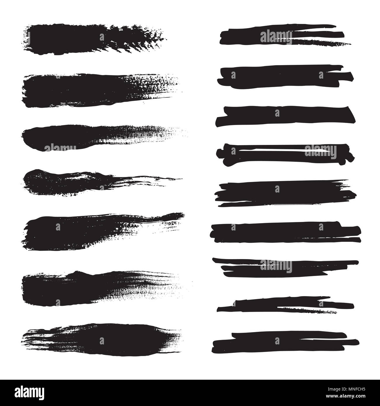 Set of black brushes. Vector Illustration and graphics collection Stock ...