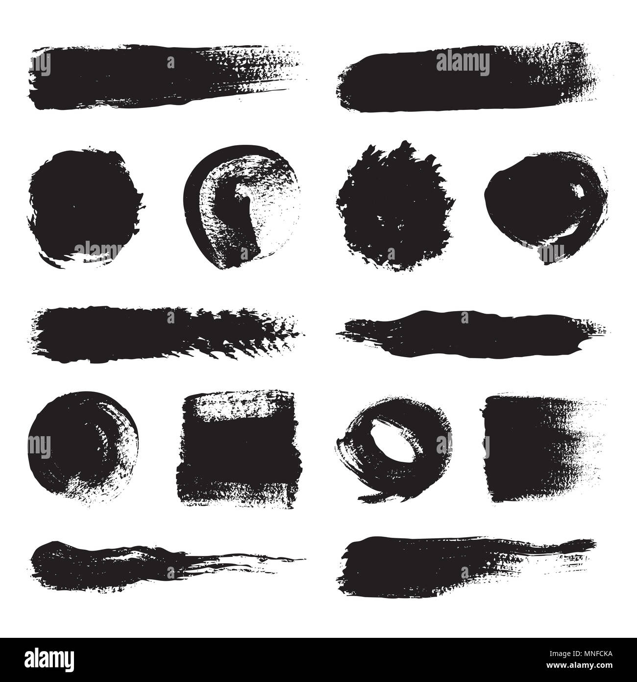 Set of black brushes. Vector Illustration and graphics collection Stock ...