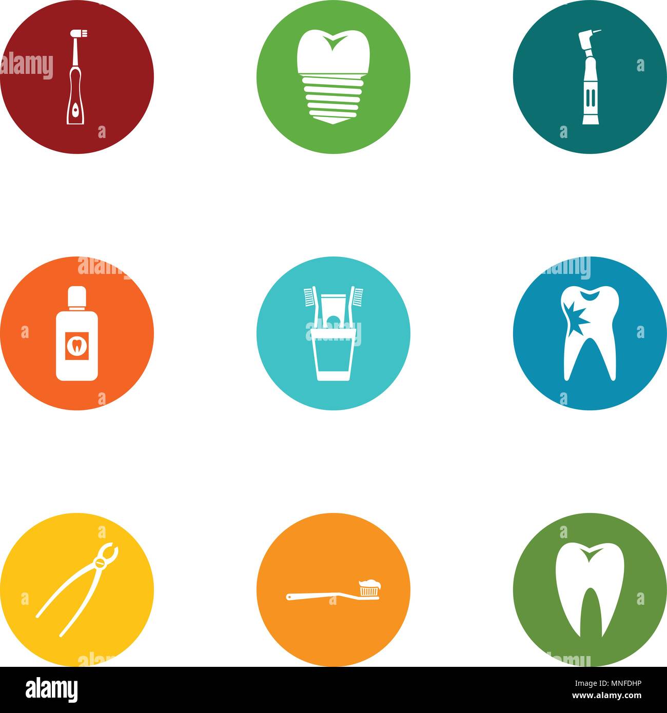 Tooth doctor icons set, flat style Stock Vector Image & Art - Alamy