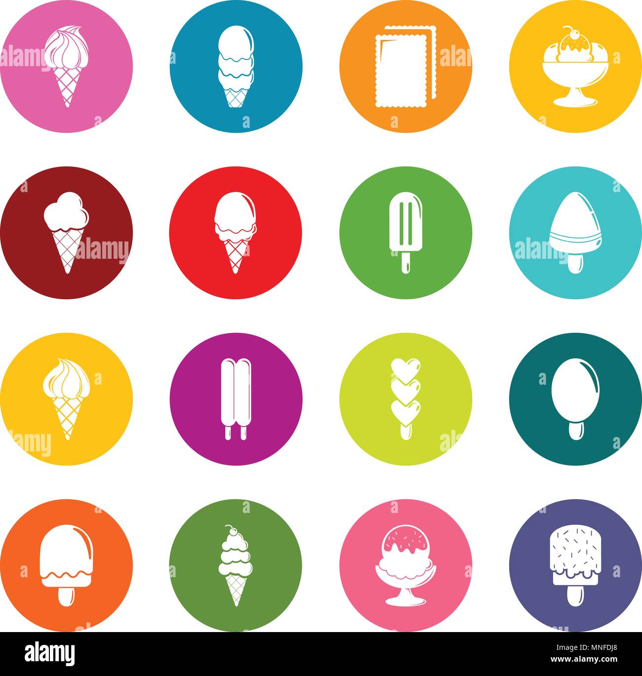Ice cream icons set colorful circles vector Stock Vector Image & Art ...