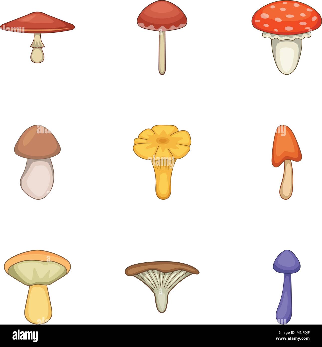 Edible mushroom icons set, cartoon style Stock Vector Image & Art - Alamy