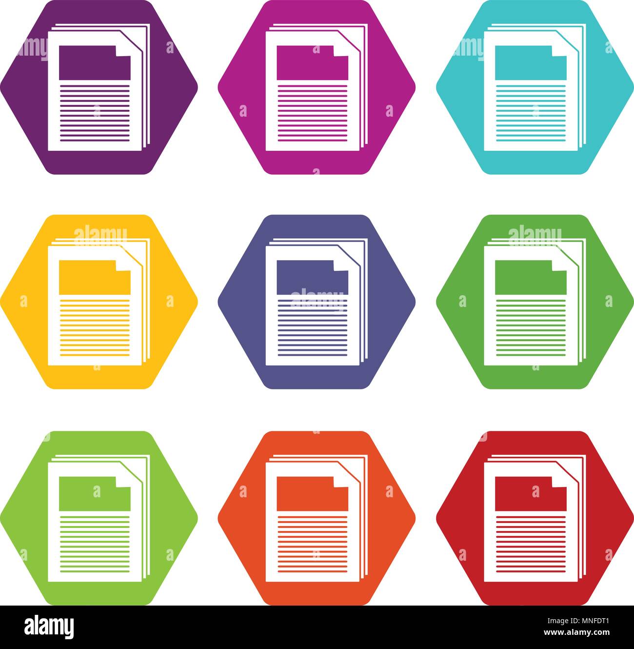 Paper icons set 9 vector Stock Vector Image & Art - Alamy