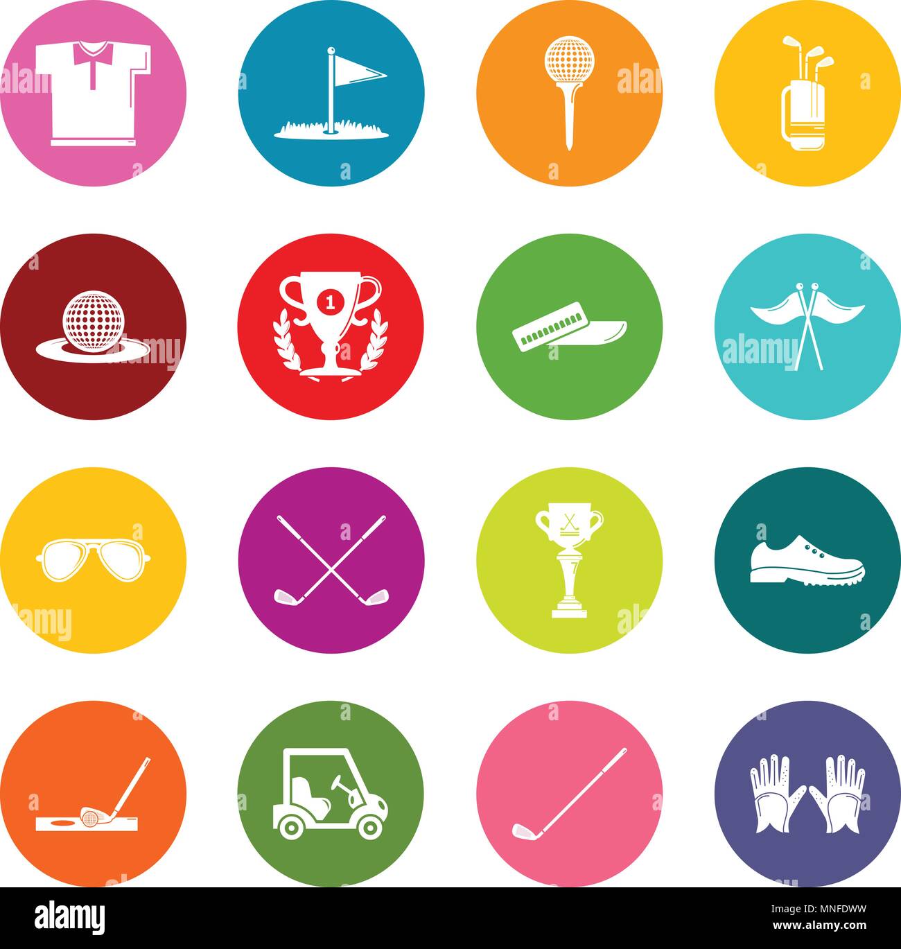 Golf icons set colorful circles vector Stock Vector Image & Art - Alamy