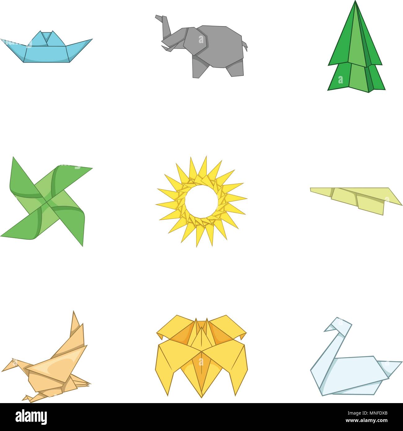 Paper toy icons set, cartoon style Stock Vector Image & Art - Alamy