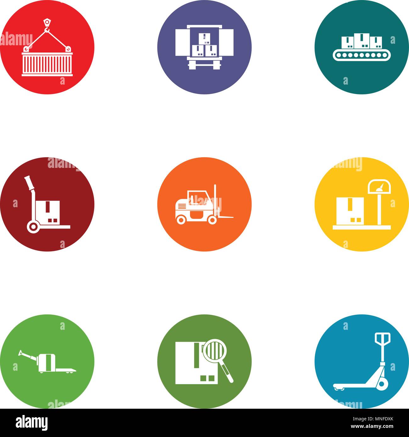 Delivery of box icons set, flat style Stock Vector Image & Art - Alamy