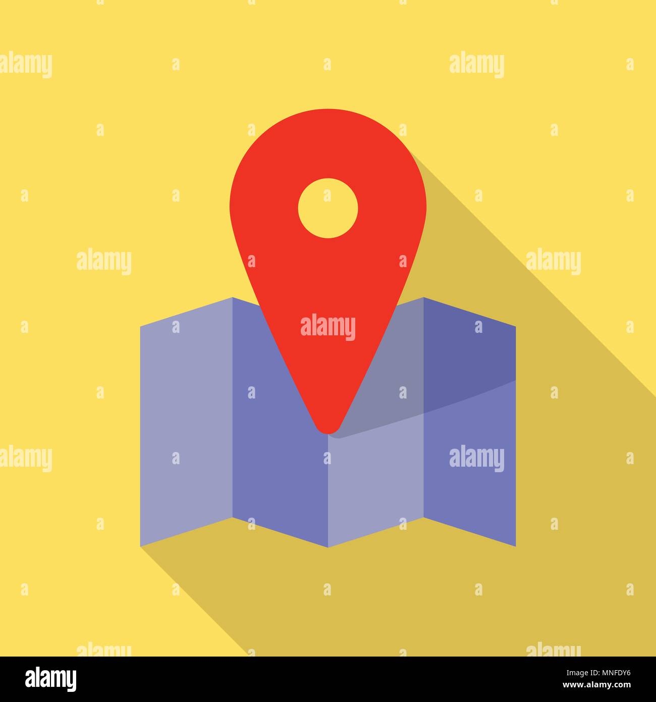 Red pin on purple map icon, flat style Stock Vector Image & Art - Alamy
