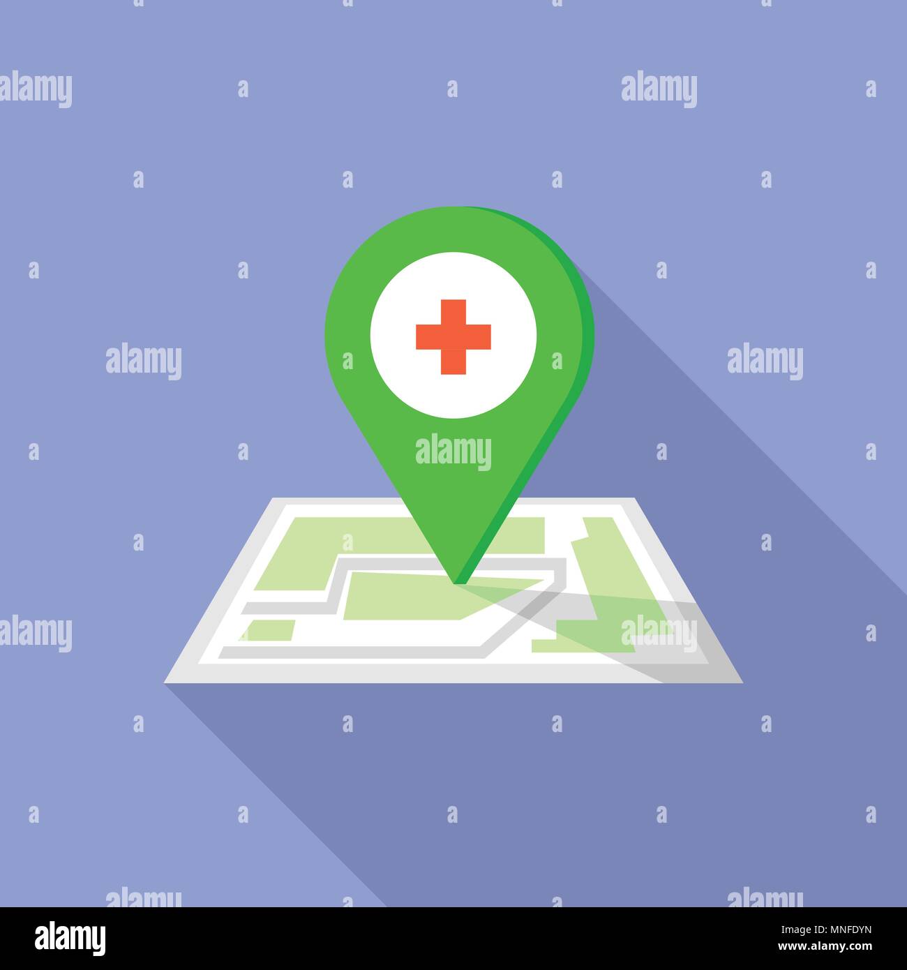 Map pin symbol ambulance icon hi-res stock photography and images - Alamy