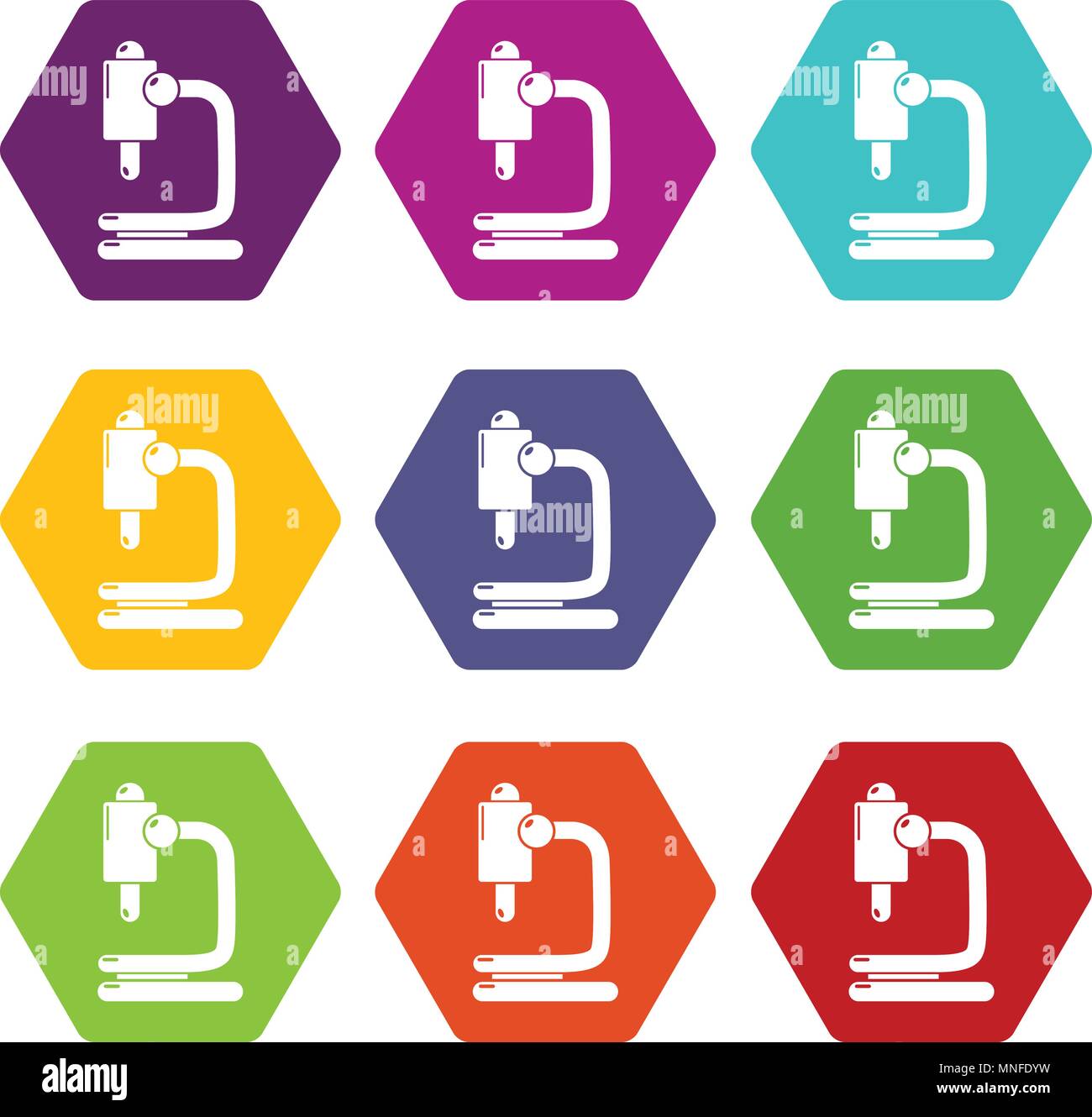 Microscope icons set 9 vector Stock Vector Image & Art - Alamy